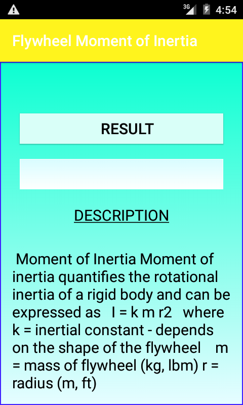 Aplicación Flywheel Moment of inertia en Amazon Appstore
