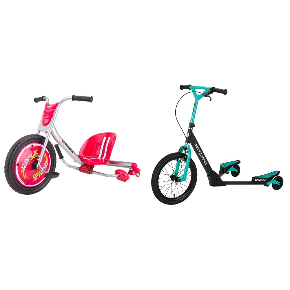 Razor FlashRider 360 Caster Trike Trike + Scooter Black/Mint Green for ...