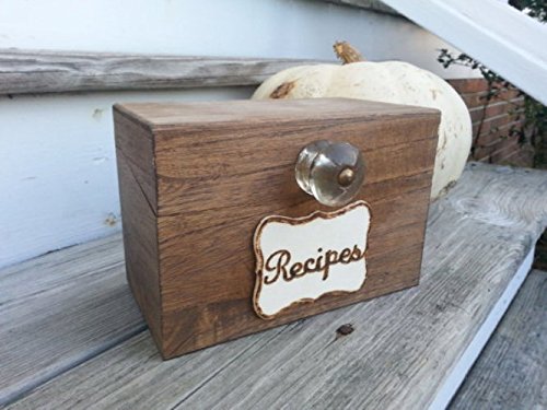 Amazon.com: rustic recipe box, rustic kitchen decor, wood recipe box ...