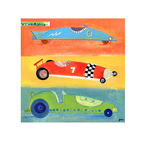 Amazon.com : Oopsy Daisy Vroom Vroom Racecars Streched Art : Nursery ...
