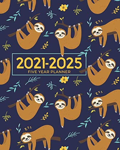 Amazon.com: 2021-2025 Five Year Planner | Cute Sloths Sleeping and ...