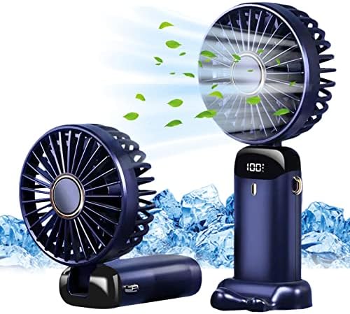 Hand Held Fan,Portable Handheld USB Rechargeable Battery Fans 5 Speeds ...