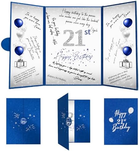 Amazon.com: Crenics Blue and Silver Birthday Decorations for Men or ...