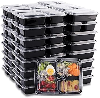 Amazon.com: Freshware Meal Prep Containers [21 Pack] 3 Compartment with ...
