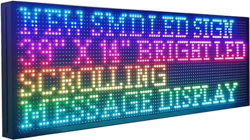 WiFi P10 high Resolution LED RGB Color Sign 100cm×36cm with high ...