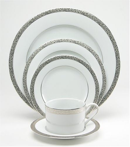 Nikko Ceramics Platinum Filigree 5-Piece Dinnerware Place Setting ...