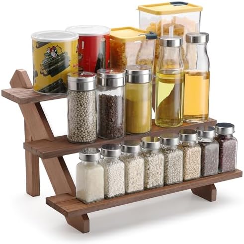 Amazon.com: XCPPLV Spice Rack Organizer for Cabinet, 3 Tier Step Spice ...