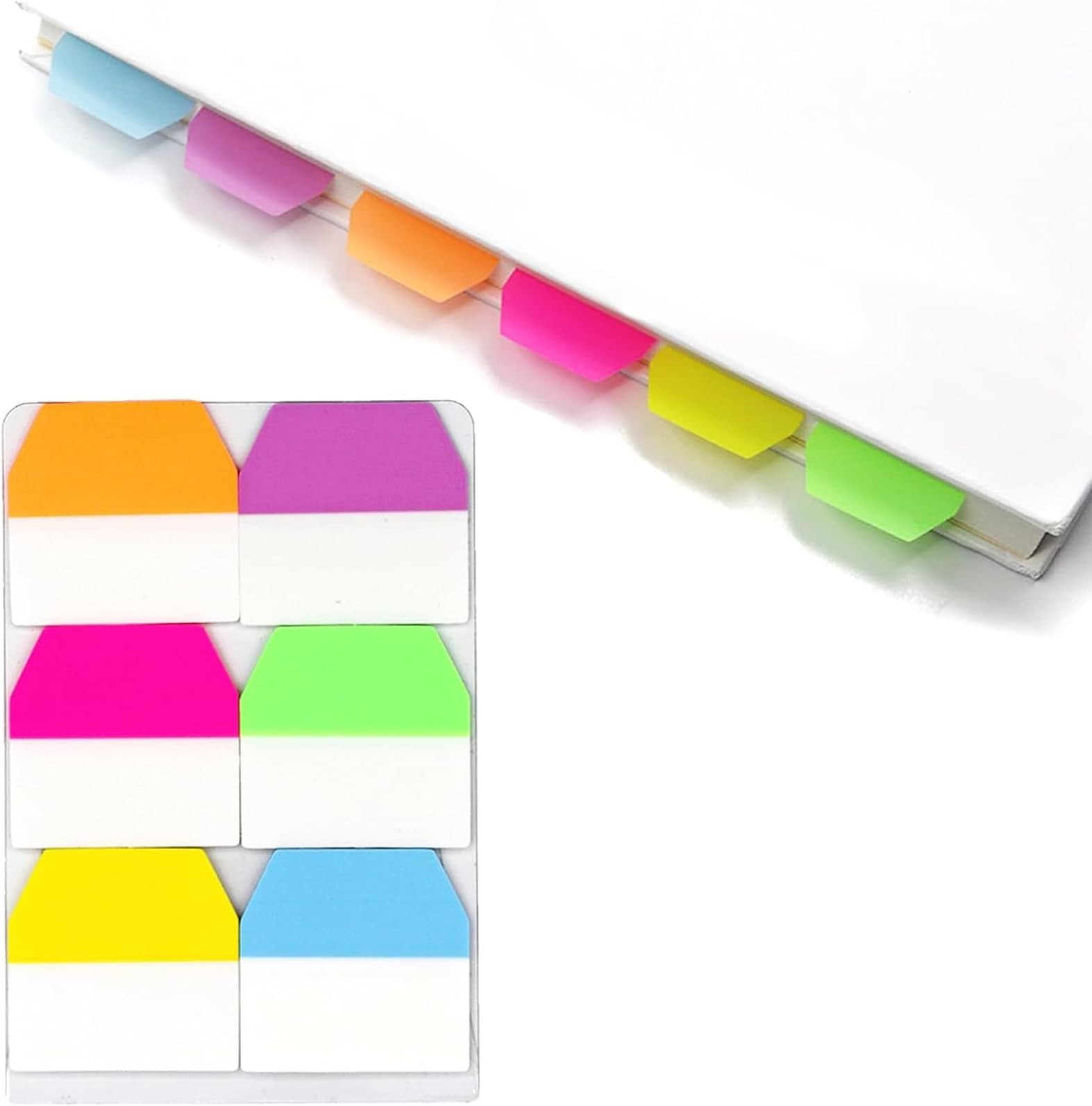 600 Pcs Page Markers Tabs, 6 Color Sticky Tabs Page Markers, Book Tabs ...