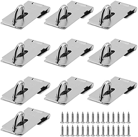 SENJEOK 10 PCS 3 Inch Door Locks Hasp Latch, Stainless Steel Padlock ...