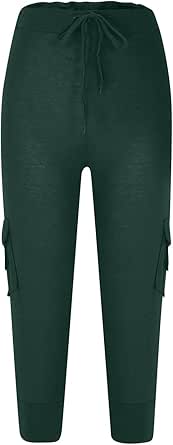 Amazon.com: jxsoyen Cargo Capris for Women Stretchy High Waisted Capris ...