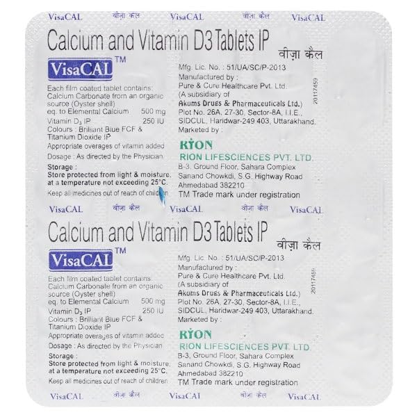 Visacal - Strip of 15 Tablets : Amazon.in: Health & Personal Care