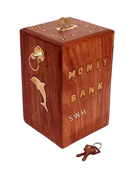 S. T. Wooden Money Bank, Kids Saving Money, Piggy Bank, Gullak Children ...