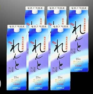 Amazon.co.jp: Amami Brown Sugar Shochu Rento, Paper Pack, 25°, 60.9 fl oz (1,800 ml) x 6 Bottles ...