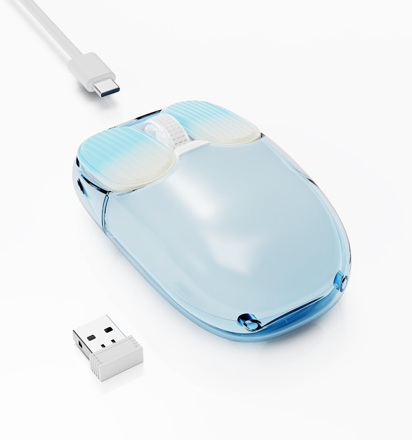 Amazon.com: AJAZZ I069 Rechargeable Wireless Mouse, RGB LED Transparent ...