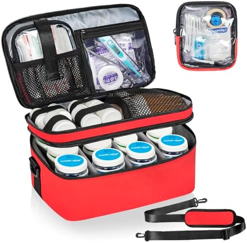 Amazon.com: WELIDAY 2 Layers Medicine Storage Organizer Bag with ...
