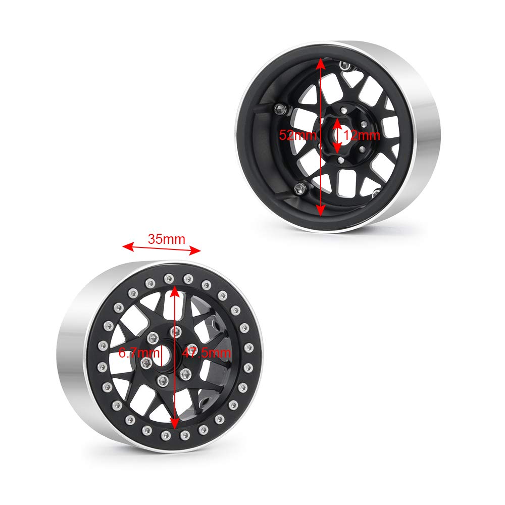 Snapklik.com : MOHERO 2.2 Inches RC Beadlock Wheels/Rims For 1/10 Scale ...