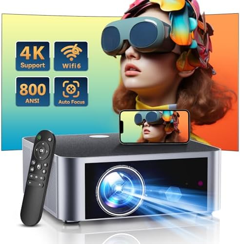 Amazon.com: [Auto Focus/Keystone]Projector 4K Support with WiFi ...