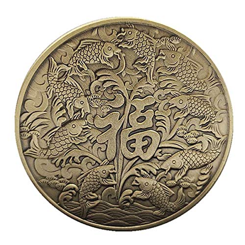 Amazon.com: Chinese Traditional Koi Fish Coin, Commemorative Badge ...
