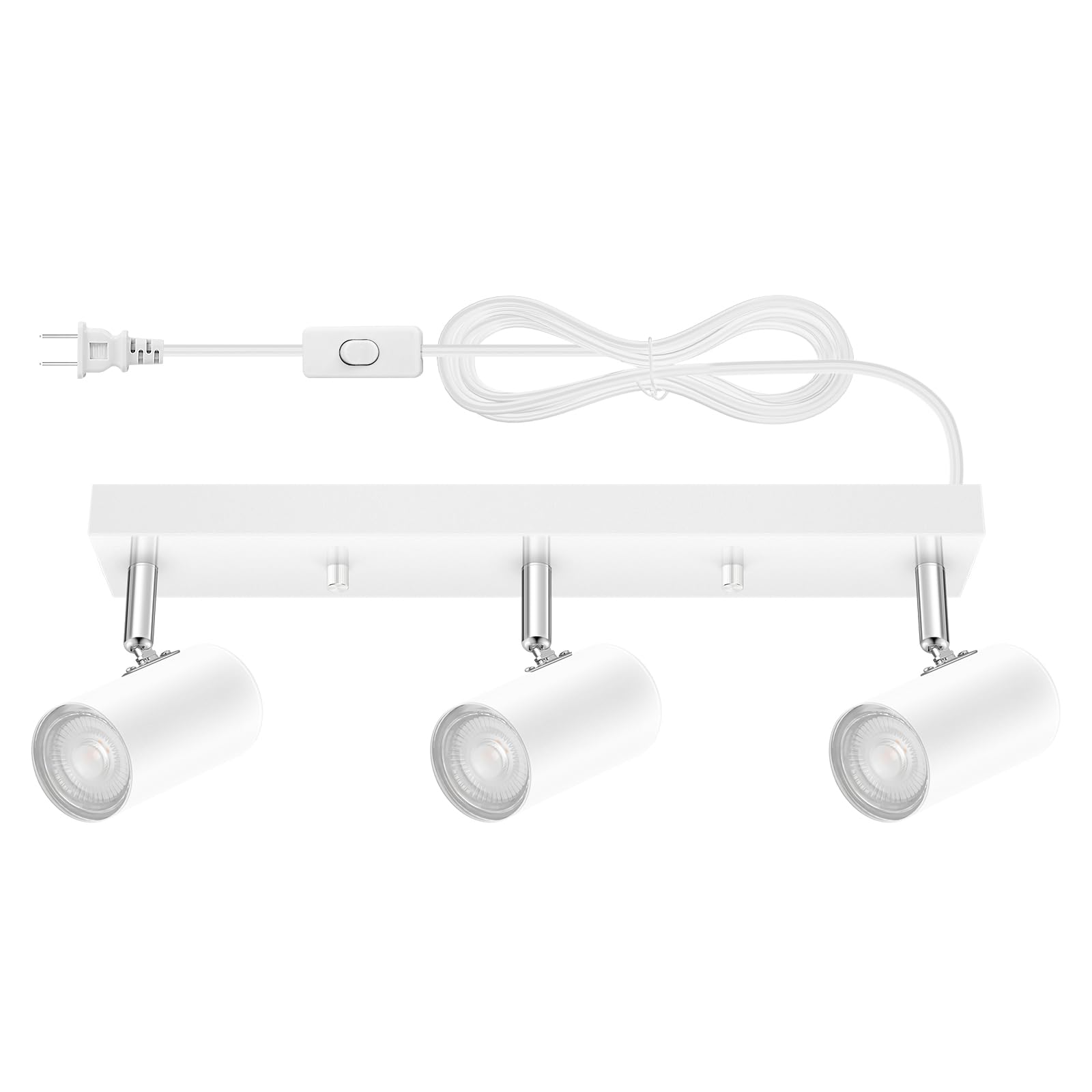 Plug in Track Lighting, 3 Light Ceiling Lighting Kit, White 3 Way ...