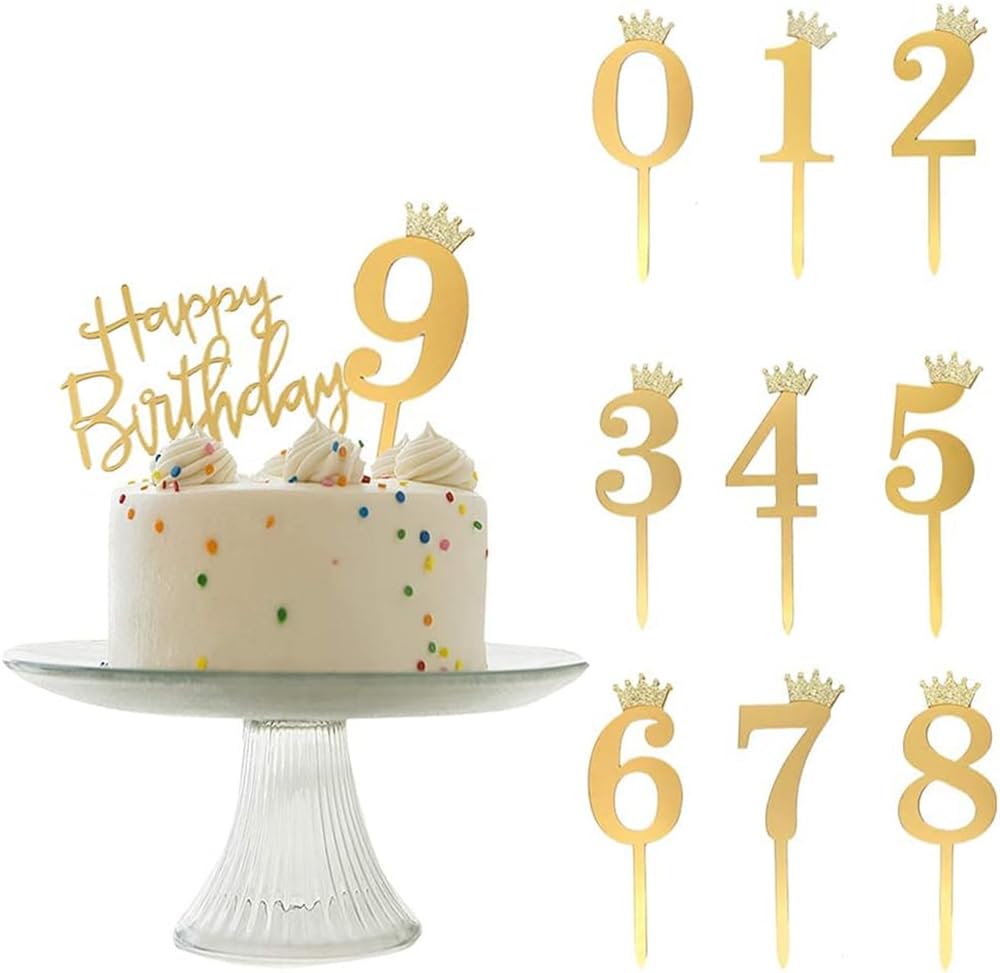 Buy 11Pcs Birthday Cake Topper Set, Acrylic Happy Birthday Cake Toppers ...