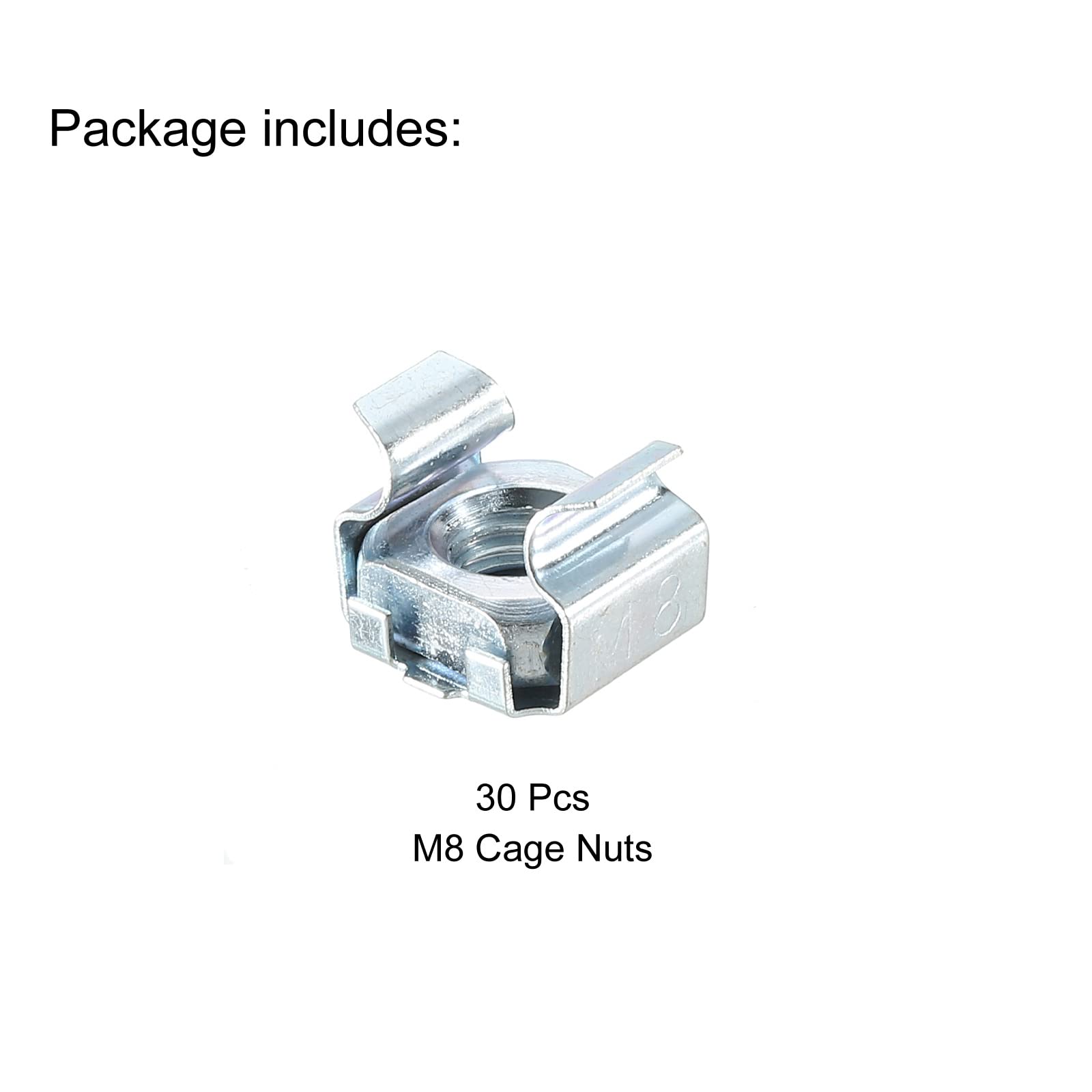 PATIKIL M8 Cage Nuts Carbon Steel for Server Rack Cabinets, Blue White ...
