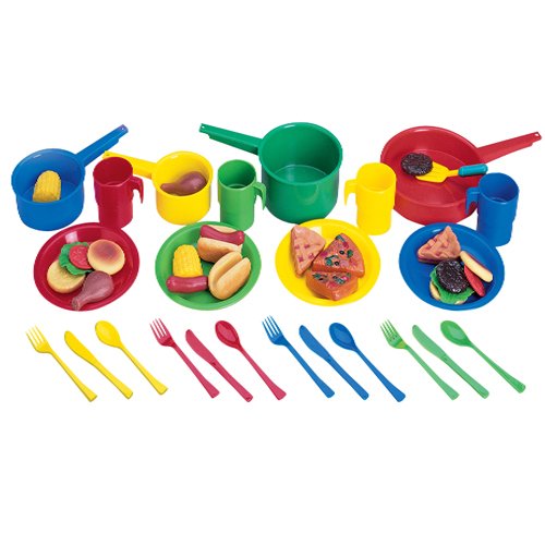 Amazon.com: Constructive Playthings 48 pc. Toddler Kitchen Playset with ...