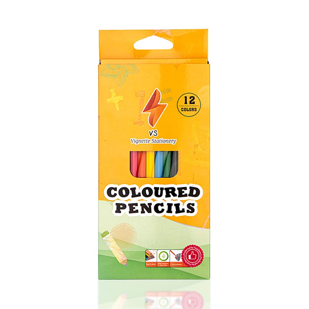 Vignette Stationery Coloured Pencils Oil Base Soft Blendable Non-Toxic ...