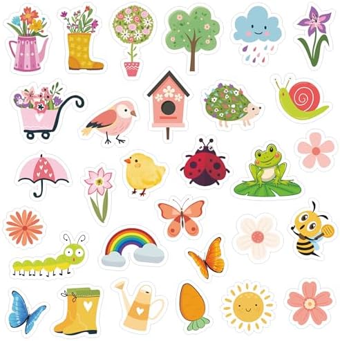 Amazon.com: Lucleag 600 PCS Spring Stickers for Kids, Cute Spring ...