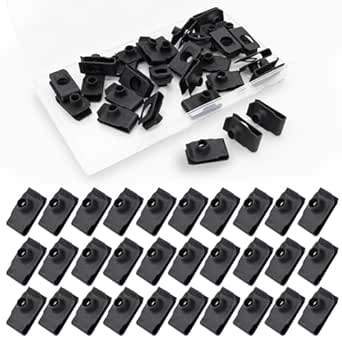Amazon.com: 30 Pcs Extruded U Type Nuts Black U-Style Clip-On Nut ...