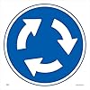 TR047 Traffic Sign MINI Roundabout Signs 300mm x 300mm DIBOND/Composite ...