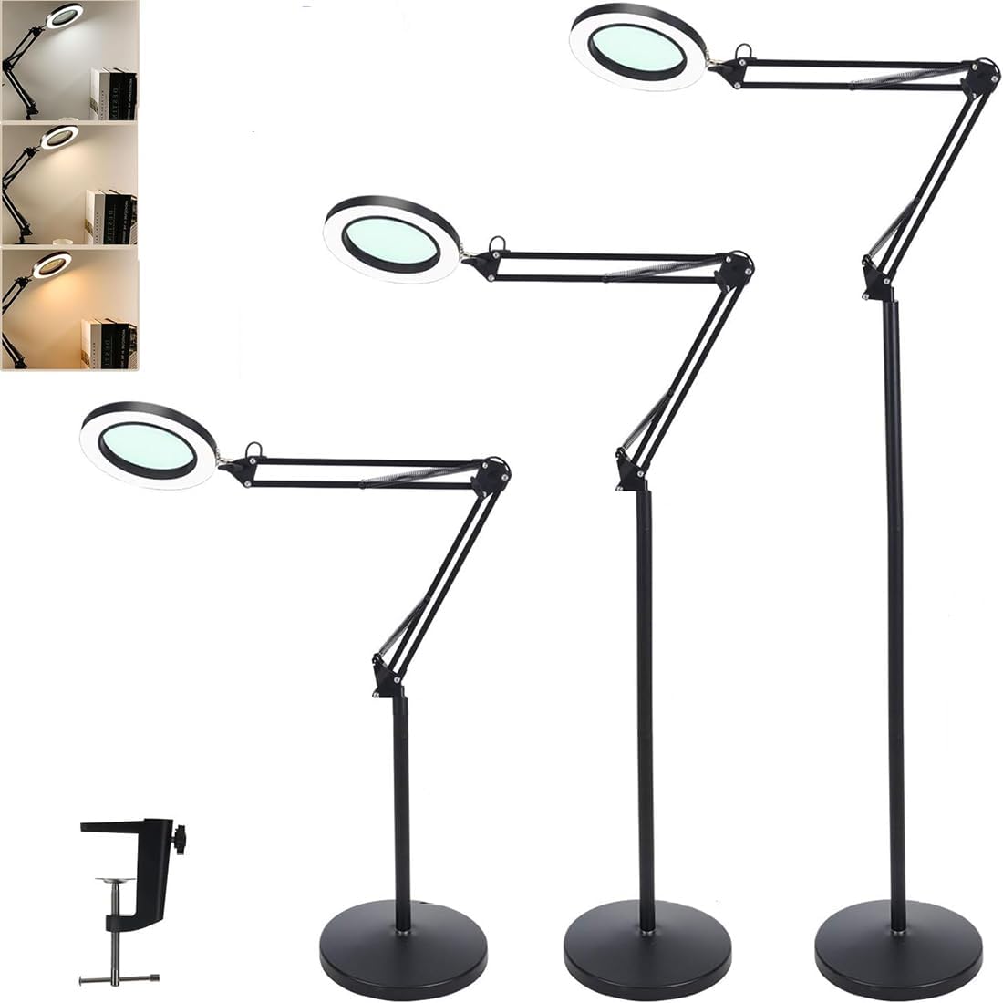 Mfancy 10X Magnifying Glass with Light and Stand, 3-in-1 Adjustable ...