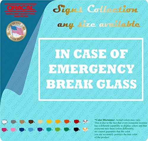 Amazon.com: in Case of Emergency Break Glass Sticker Bumper Sticker ...