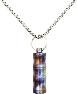 Amazon.com: KCFEV Titanium Pill Case Necklace Nitro Mini Keychain Pill ...