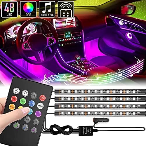 ELTRON TURBO Car Atmosphere LED Lights 4pcs 48 LED 12V Multicolor Strip ...