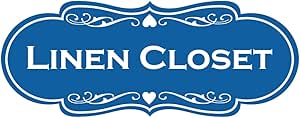 Amazon.com: Designer Linen Closet Sign (Blue) - Medium : Home & Kitchen