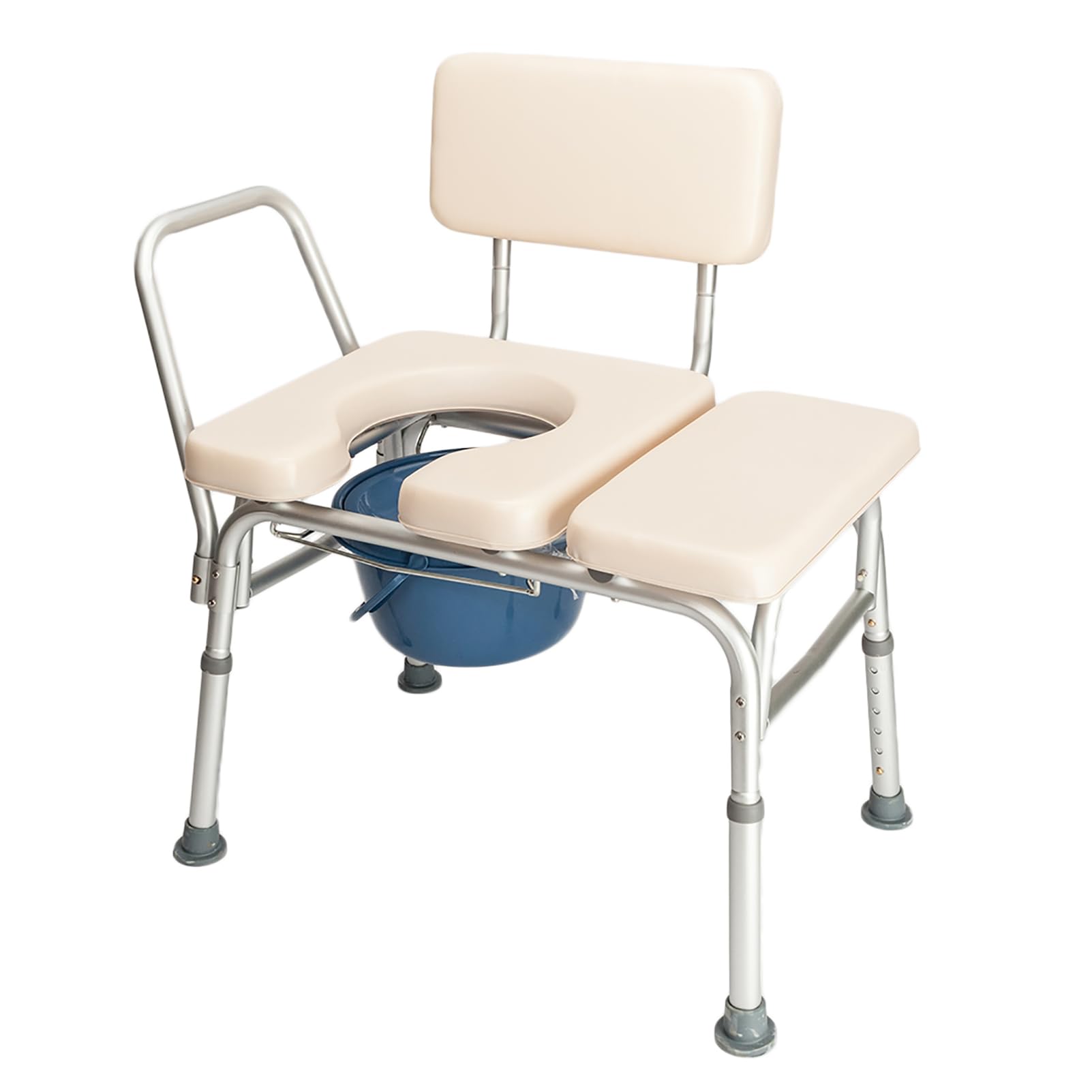 Amazon.com: Bedside Commode with Transfer Bench,Padded Bath Chair w ...
