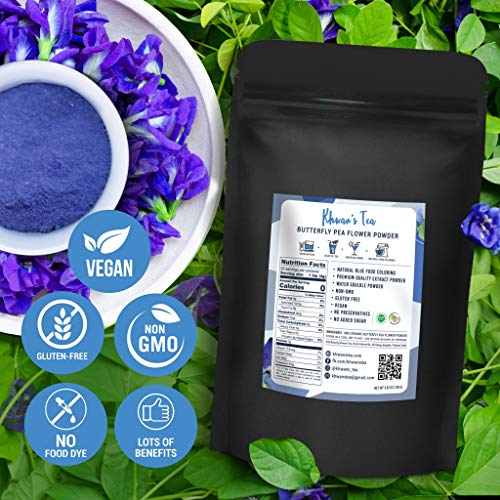 KHWAN'S TEA Butterfly Pea Flower Powder Premium Quality Blue Matcha ...