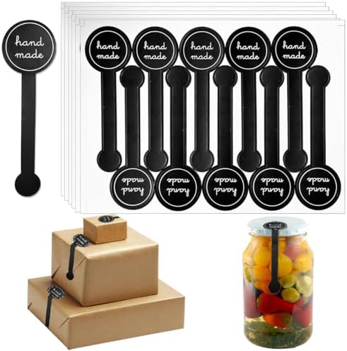 Amazon.com : Handmade Food Baking Label Stickers - 100pcs Long Seal ...