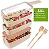 Amazon.com: Iteryn Bento Adults Lunch Box, Stackable Bento Box, 3-In-1 ...