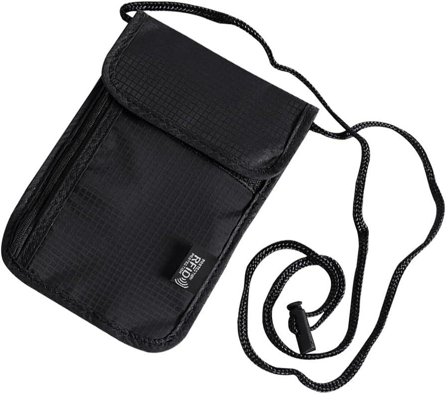 Hojalis Neck Pouch, Black Neck Wallet, Travel Neck Wallet, Neck Wallet ...