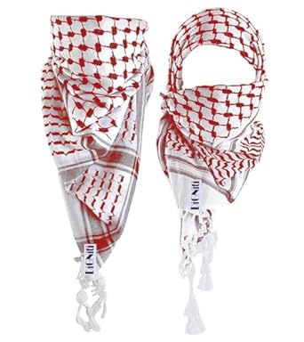 SHEMAGH Army Military Scarf Soldier Scarf Red White Extra Large 48 x 48 ...