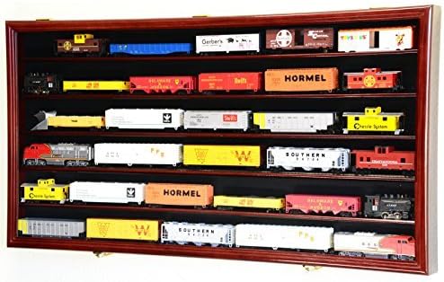 Amazon.com: HO Scale Model Train Display Case Cabinet Wall Rack w/98% ...