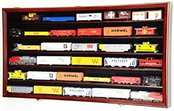 Amazon.com: HO Scale Model Train Display Case Cabinet Wall Rack w/98% ...