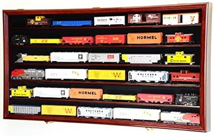 Amazon.com: HO Scale Model Train Display Case Cabinet Wall Rack w/98% ...