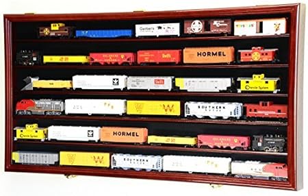 Amazon.com: HO Scale Model Train Display Case Cabinet Wall Rack w/98% ...