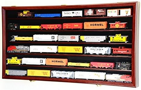 Amazon.com: HO Scale Model Train Display Case Cabinet Wall Rack w/98% ...