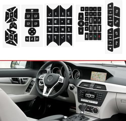 Amazon.com - RDBS Car Interior Button Stickers Fit for Mercedes Benz ...