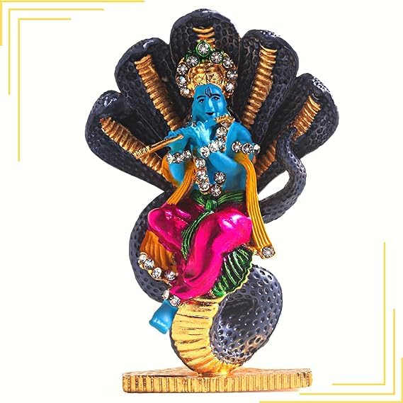 Buy Krishna Decorative Showpiece Idol - Lord Krishna Playing Flute Over ...