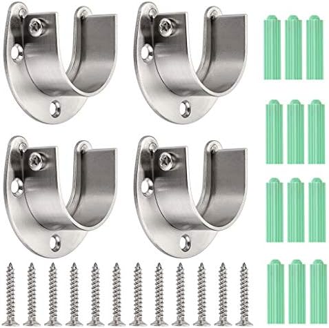 Amazon.com: FYTRONDY Stainless steel Wardrobe Closet Rod Bracket, U ...