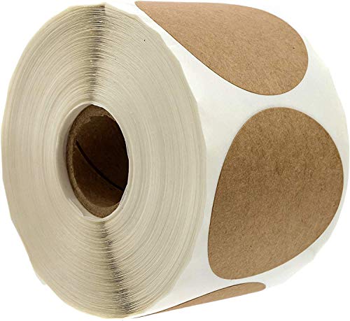 Snapklik.com : 2 Natural Brown Kraft Stickers / 500 Round Labels Roll ...